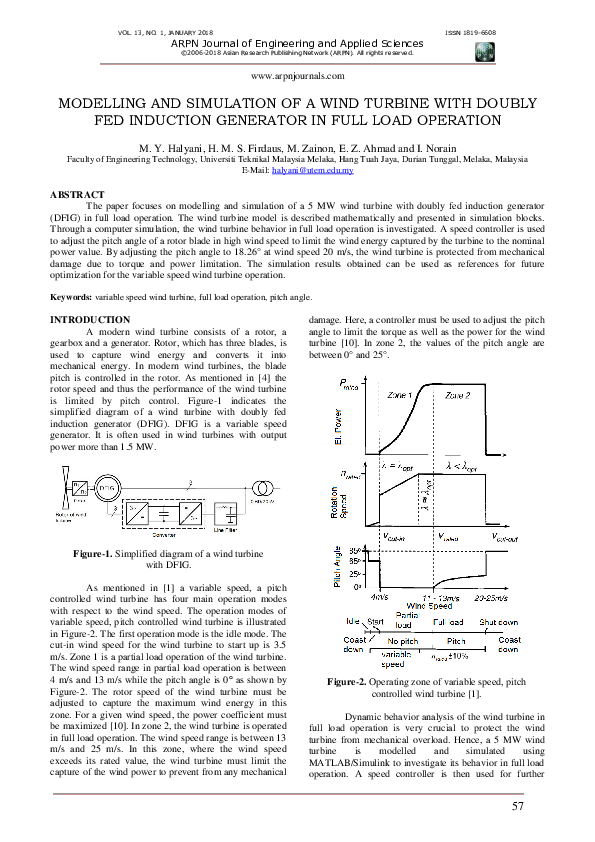 Pdf Modelling And Simulation Of A Wind Turbine With Doubly Fed Induction Generator In Full