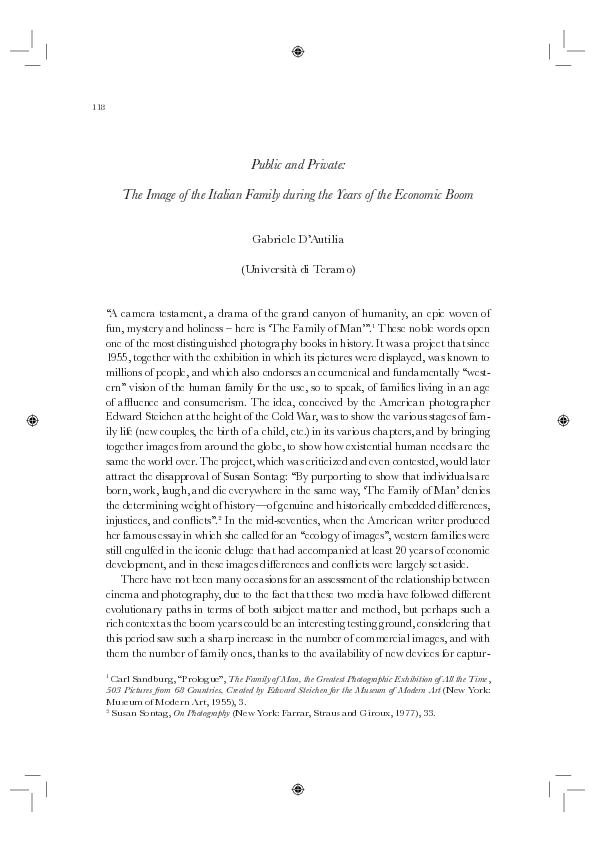 (PDF) The Image of the Italian Family during the Years of Economic Boom