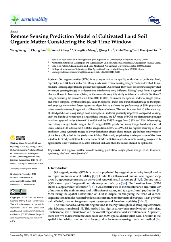(PDF) SOM Prediction via Remote Sensing Time Windows