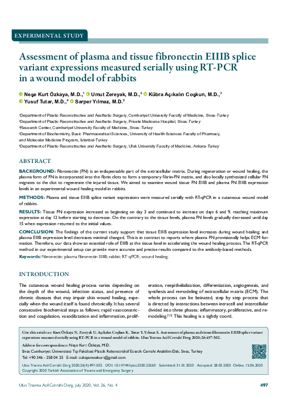 (PDF) Assessment of plasma and tissue fibronectin EIIIB splice variant ...