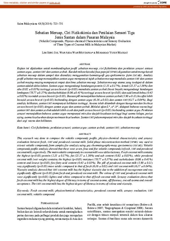 (PDF) Sebatian Meruap, Ciri Fizikokimia dan Penilaian Sensori Tiga ...