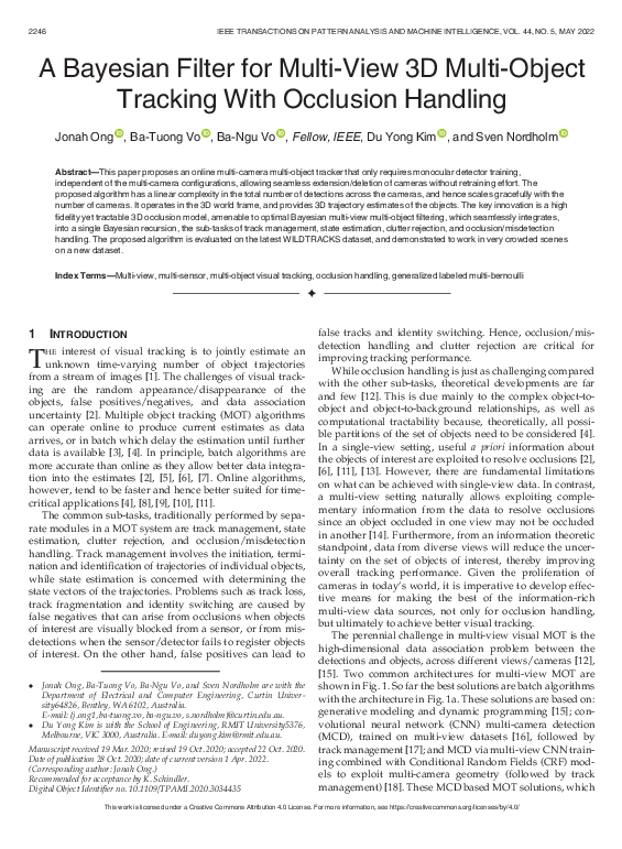 (PDF) A Bayesian Filter for Multi-View 3D Multi-Object Tracking With ... (PDF) A Bayesian Filter for Multi-View 3D Multi-Object Tracking With ...