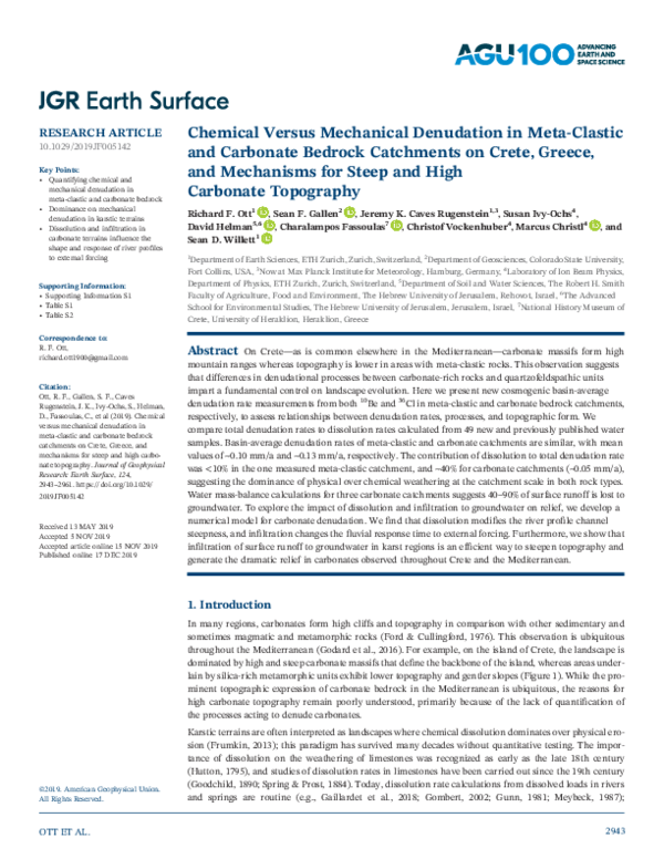 (PDF) Chemical versus mechanical denudation in meta-clastic and ...
