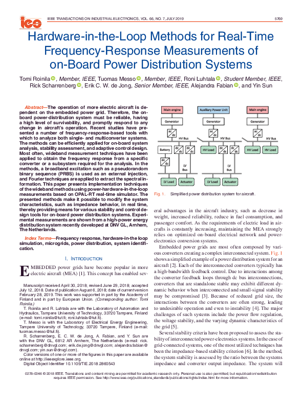 (PDF) Hardware-in-the-Loop Methods for Real-Time Frequency-Response Measurements of on-Board ...