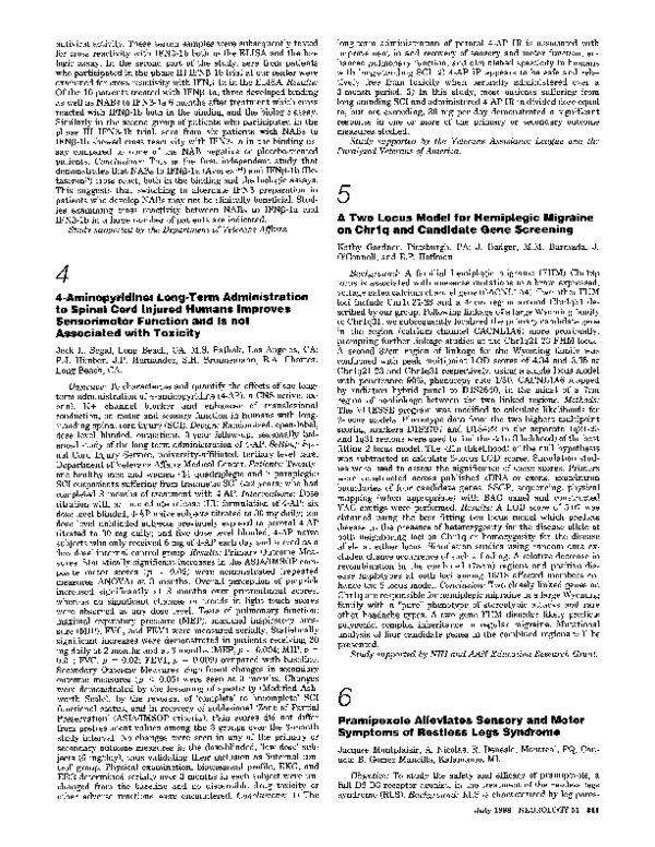 (PDF) Pramipexole Alleviates Sensory and Motor Symptoms of Restless ...