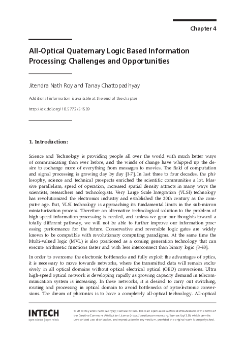 (PDF) All-Optical Quaternary Logic Based Information Processing ...