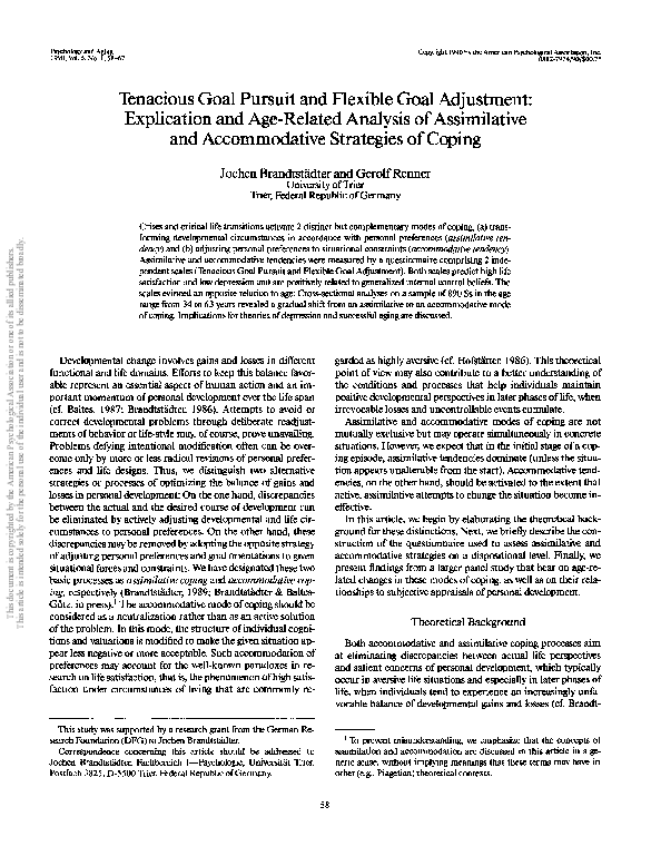 (PDF) Tenacious goal pursuit and flexible goal adjustment: Explication ...