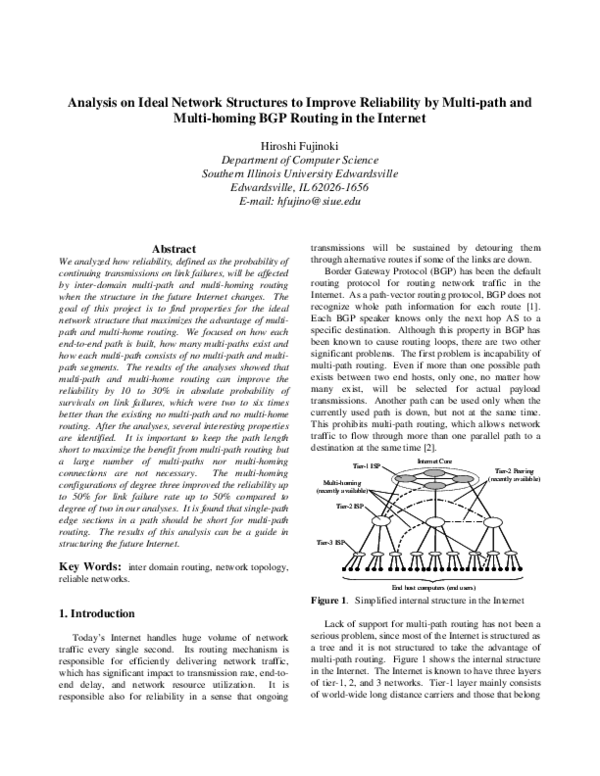 (PDF) Analysis on ideal network structures to improve reliability by multi-path and multi-homing ...