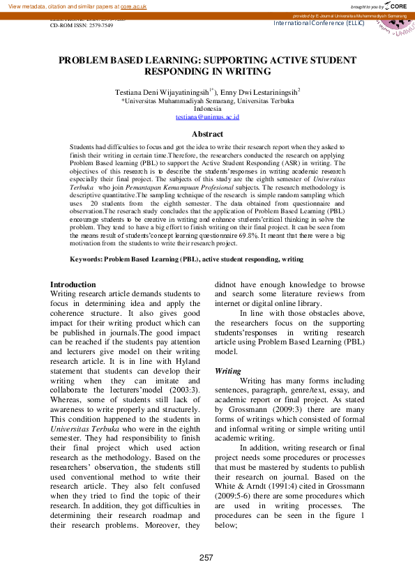 (PDF) Problembased Learning: Supporting Active Student Responding in ...