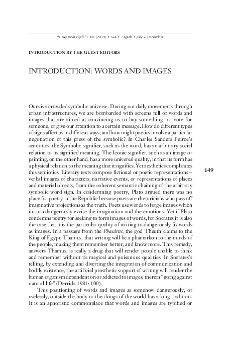 (PDF) Introduction: Words and Images
