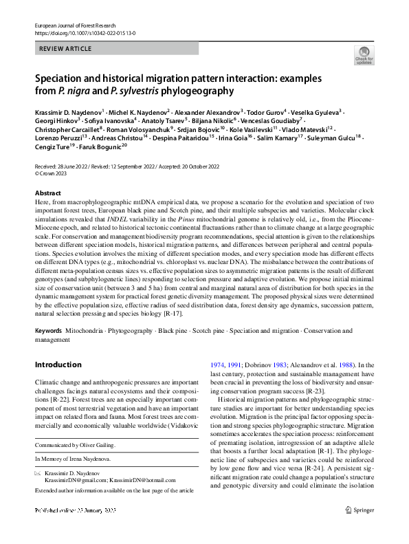 (PDF) Speciation and historical migration pattern interaction: examples ...