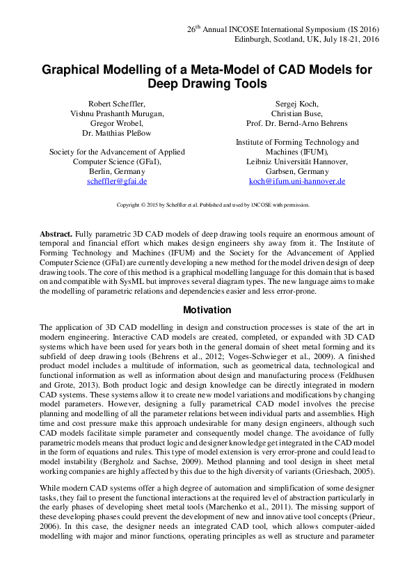 (PDF) Graphical Modelling of a Meta-Model of CAD Models for Deep ...