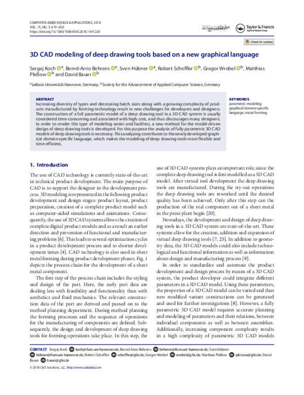 (PDF) 3D CAD modeling of deep drawing tools based on a new graphical ...