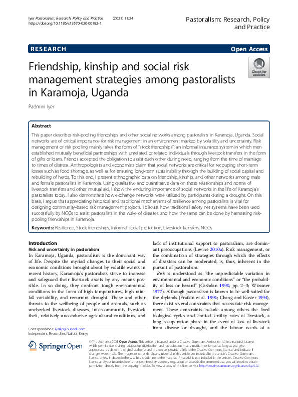 (PDF) Friendship, kinship and social risk management strategies among ...