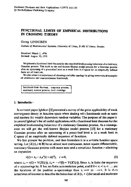 (PDF) Functional limits of empirical distributions in crossing theory