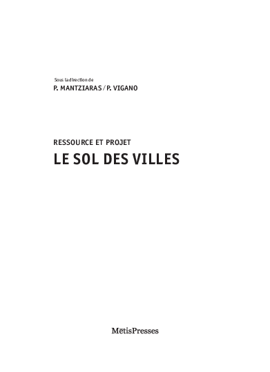 (PDF) Le sol des villes : ressource et projet