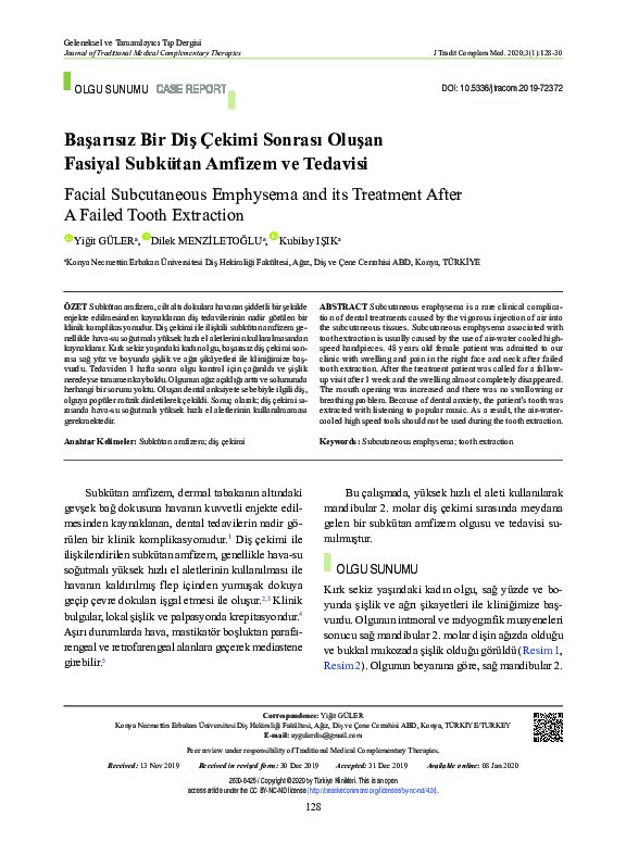 (PDF) Facial Subcutaneous Emphysema and its Treatment After A Failed ...
