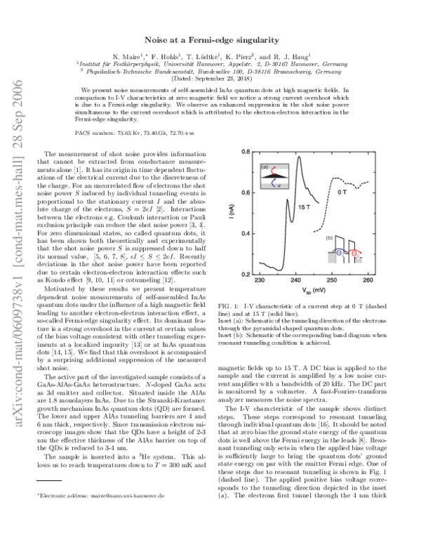 (PDF) Noise at a Fermi-edge singularity