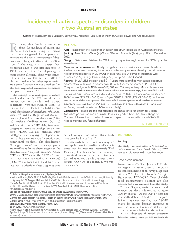 (PDF) Incidence of autism spectrum disorders in children in two ...