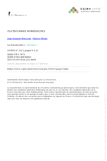 (PDF) Plateformes numériques