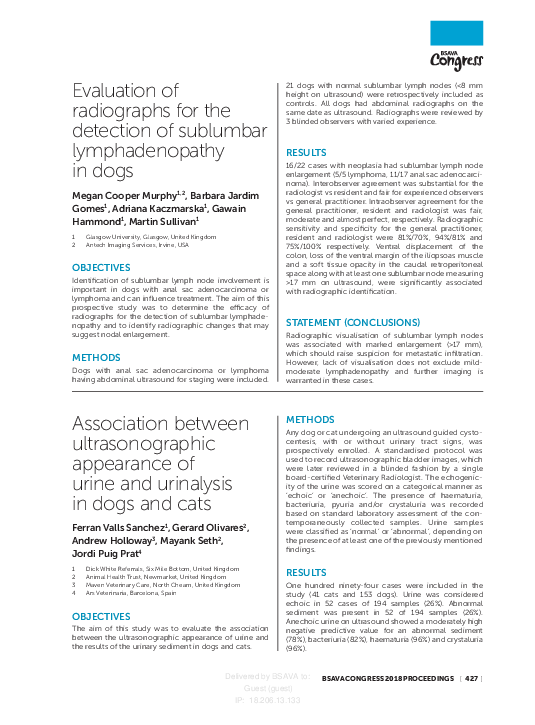 (PDF) Evaluation of radiographs for the detection of sublumbar ...