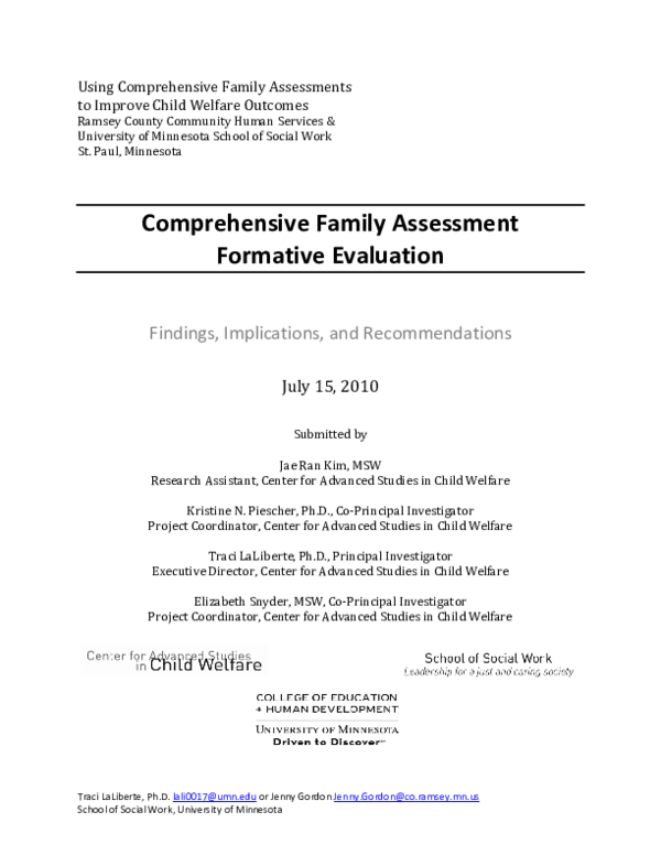 (PDF) Comprehensive Family Assessment Formative Evaluation