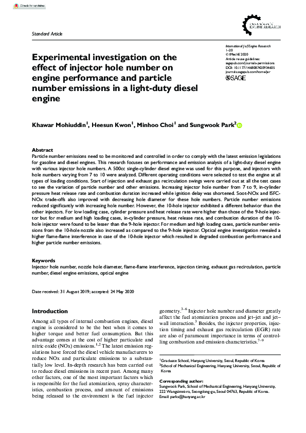 (PDF) An Experimental Investigation on the Effect of Injection Pressure on the Exhaust Emissions ...