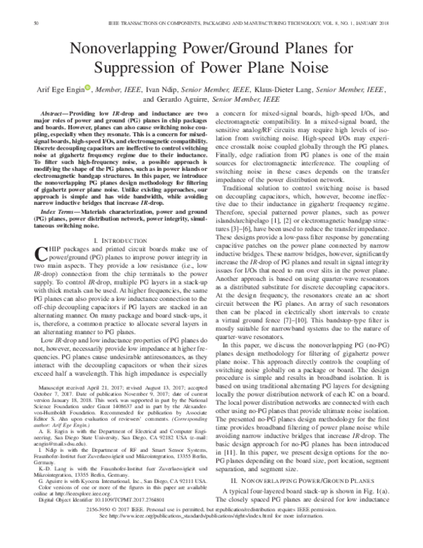 (PDF) Nonoverlapping Power/Ground Planes for Suppression of Power Plane ...