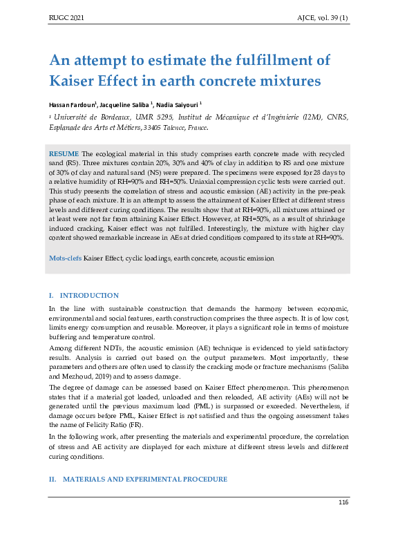 (PDF) An attempt to estimate the fulfillment of Kaiser Effect in earth ...