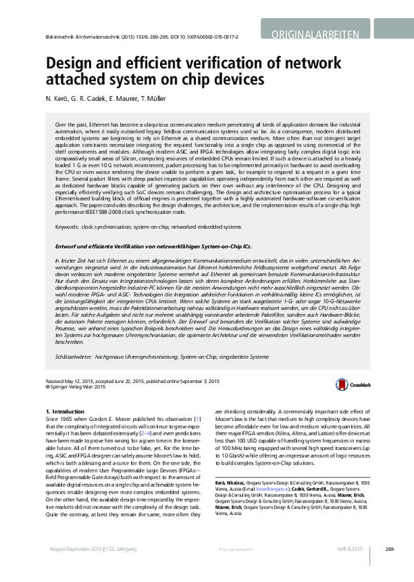 (PDF) Design and efficient verification of network attached system on chip devices
