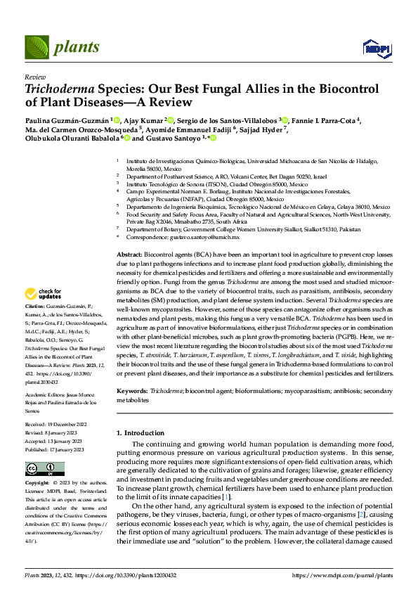 (PDF) Trichoderma Species: Our Best Fungal Allies in the Biocontrol of Plant Diseases—A Review