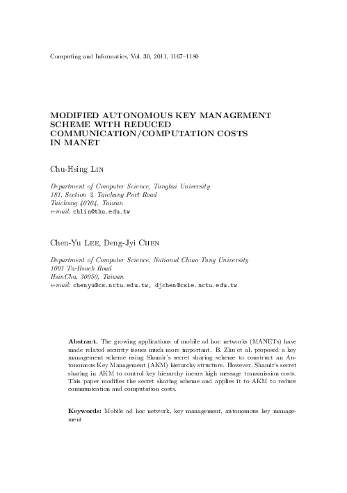 (PDF) Modified Autonomous Key Management Scheme with Reduced ...