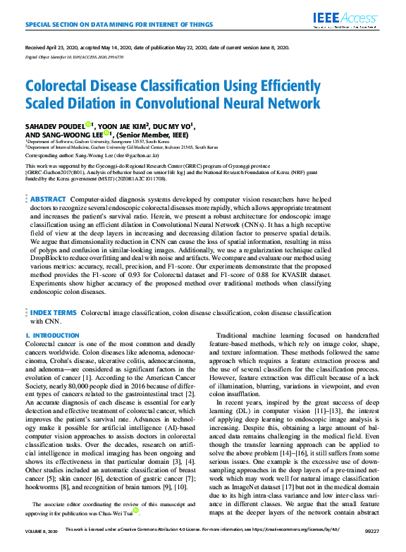 Pdf Colorectal Disease Classification Using Efficiently Scaled Dilation In Convolutional