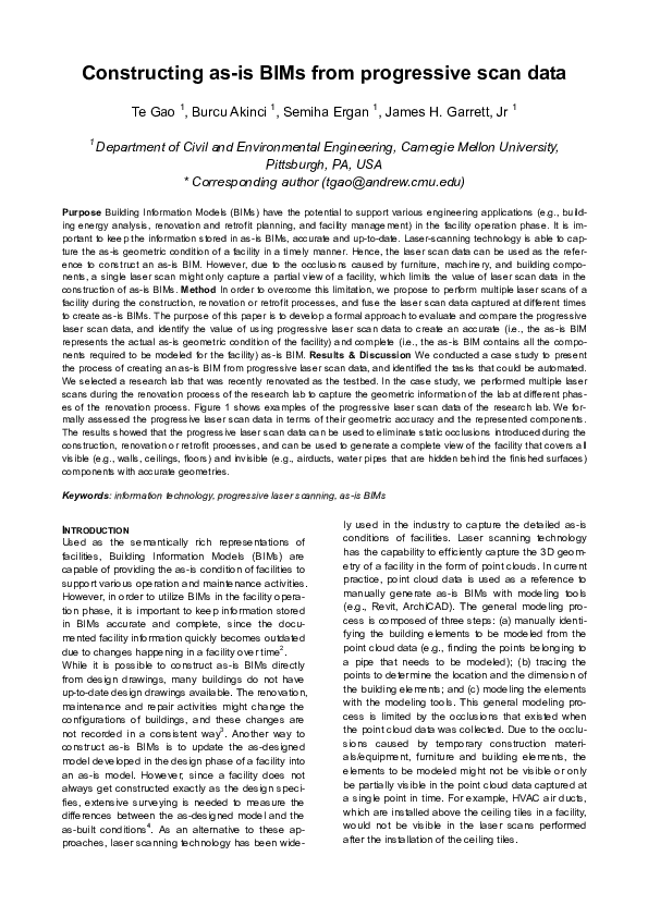 (PDF) Constructing as-is BIMs from progressive scan data