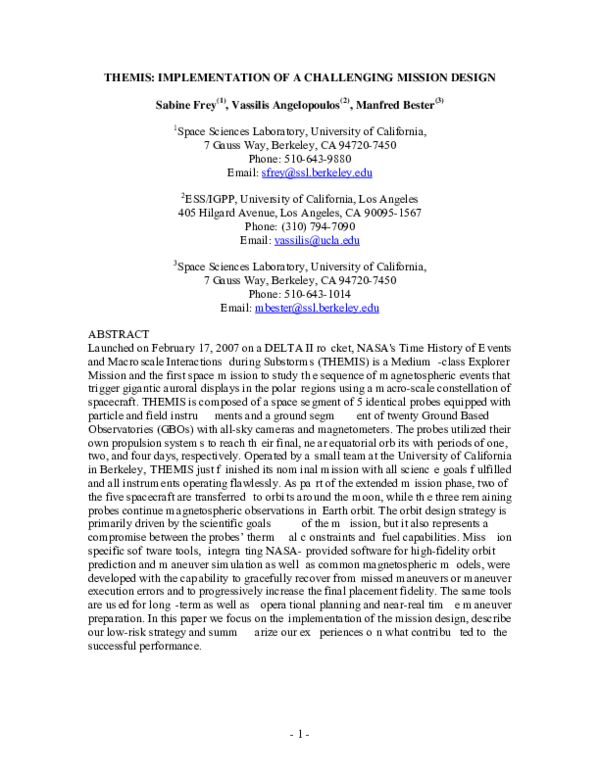 (PDF) Themis: Implementation of a Challenging Mission Design