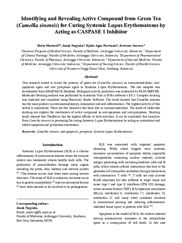 (PDF) Identifying and Revealing Active Compound from Green Tea ...