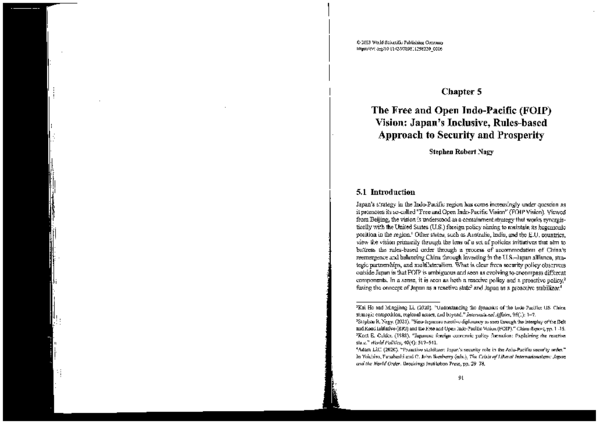(PDF) The Free and Open Indo Pacific (FOIP) Vision Japan's Inclusive ...
