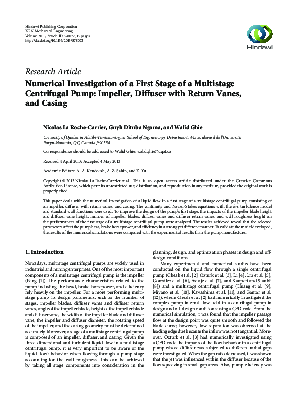 (PDF) Numerical Investigation of a First Stage of a Multistage ...