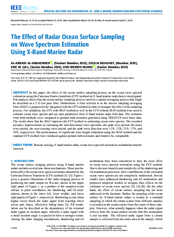 (PDF) The Effect of Radar Ocean Surface Sampling on Wave Spectrum ...