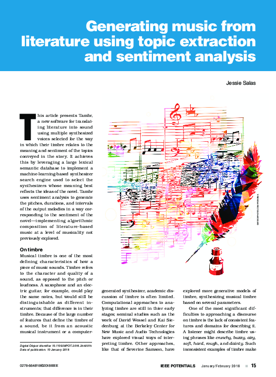 (PDF) Generating Music from Literature Using Topic Extraction and Sentiment Analysis