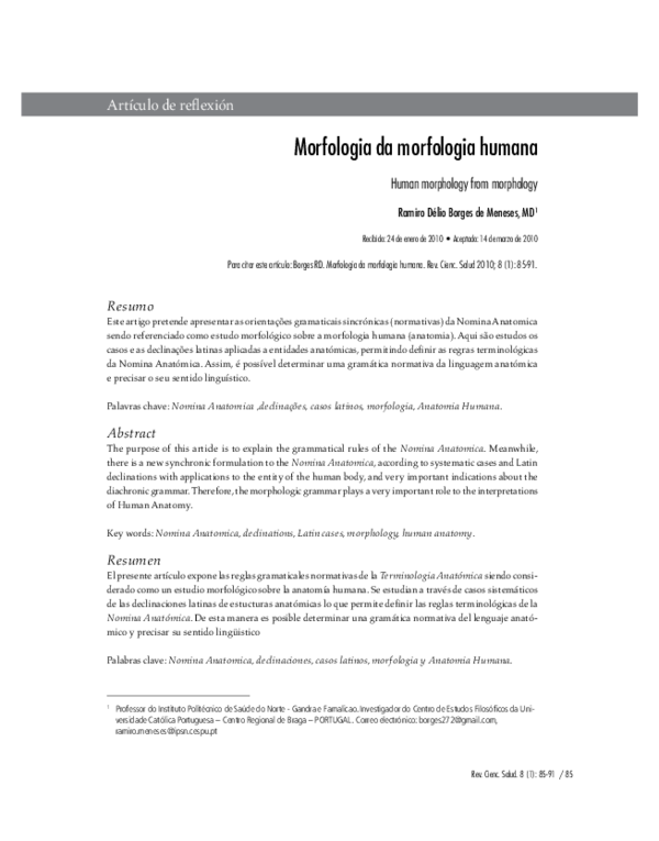 (PDF) Morfologia da morfologia humana Human morphology from morphology