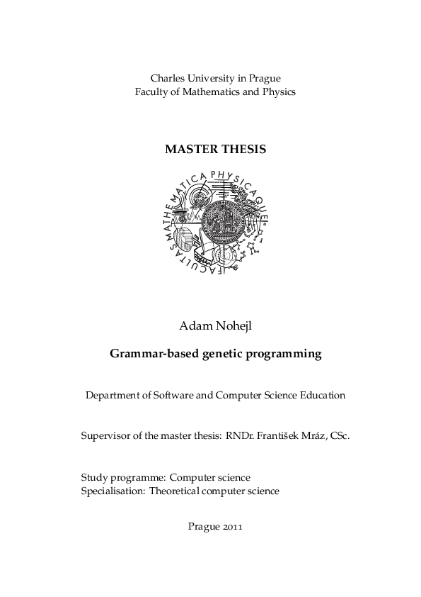 (PDF) Grammar-based genetic programming | Adam Nohejl - Academia.edu