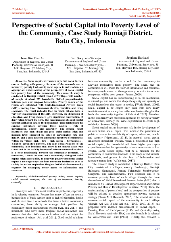 (PDF) Perspective of Social Capital into Poverty Level of the Community ...
