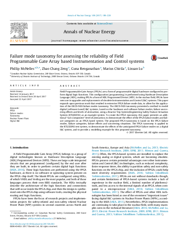 (PDF) Failure mode taxonomy for assessing the reliability of Field Programmable Gate Array based ...