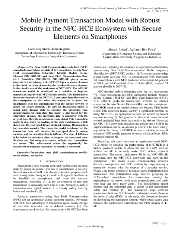 (PDF) Mobile Payment Transaction Model with Robust Security in the NFC ...