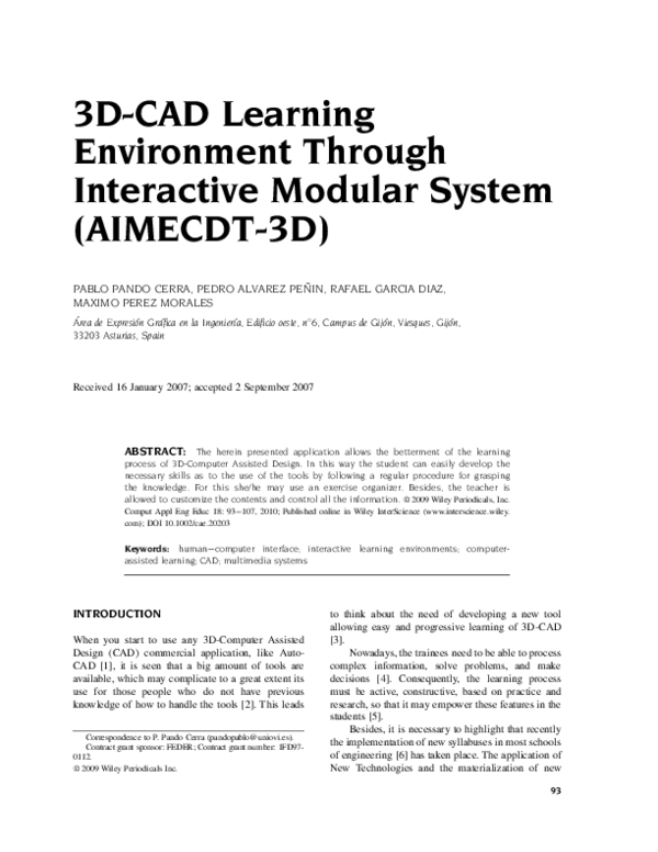 (PDF) 3D-CAD learning environment through interactive modular system (AIMECDT-3D)