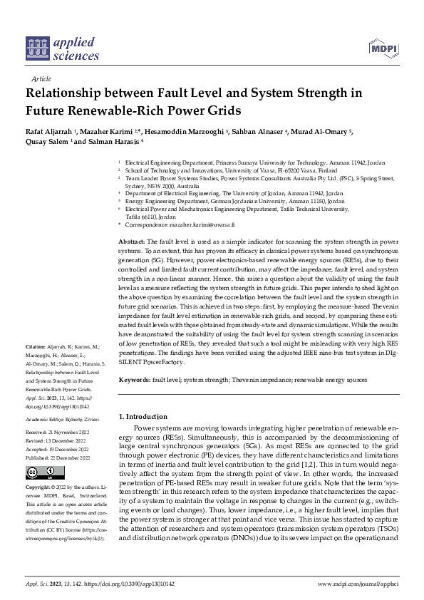 (PDF) Relationship between Fault Level and System Strength in Future Renewable-Rich Power Grids ...