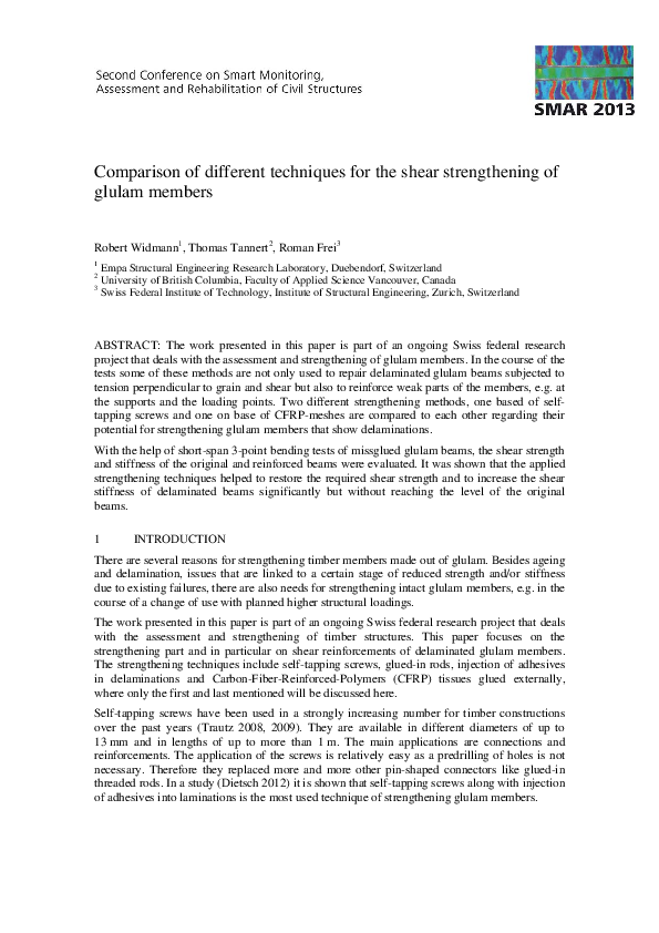 (PDF) Comparison of different techniques for the shear strengthening of ...