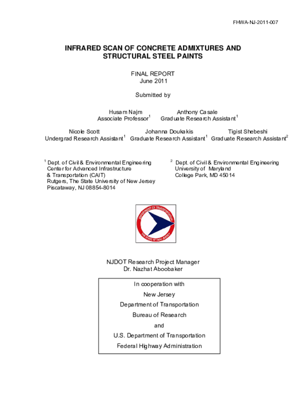 (PDF) Infrared Scan of Concrete Admixtures and Structural Steel Paints