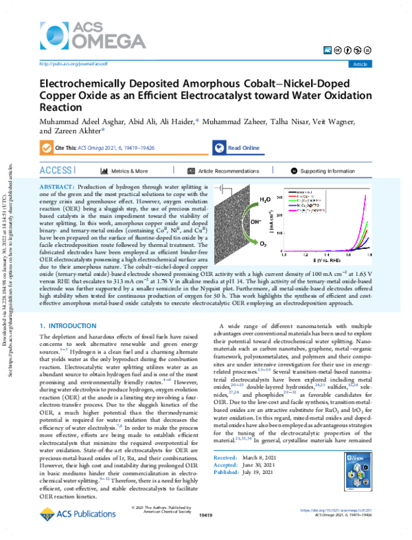(PDF) Electrochemically Deposited Amorphous CobaltNickel-Doped Copper ...